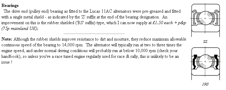 Lucas 11AC alternator Brusj=hes and bearing replacement